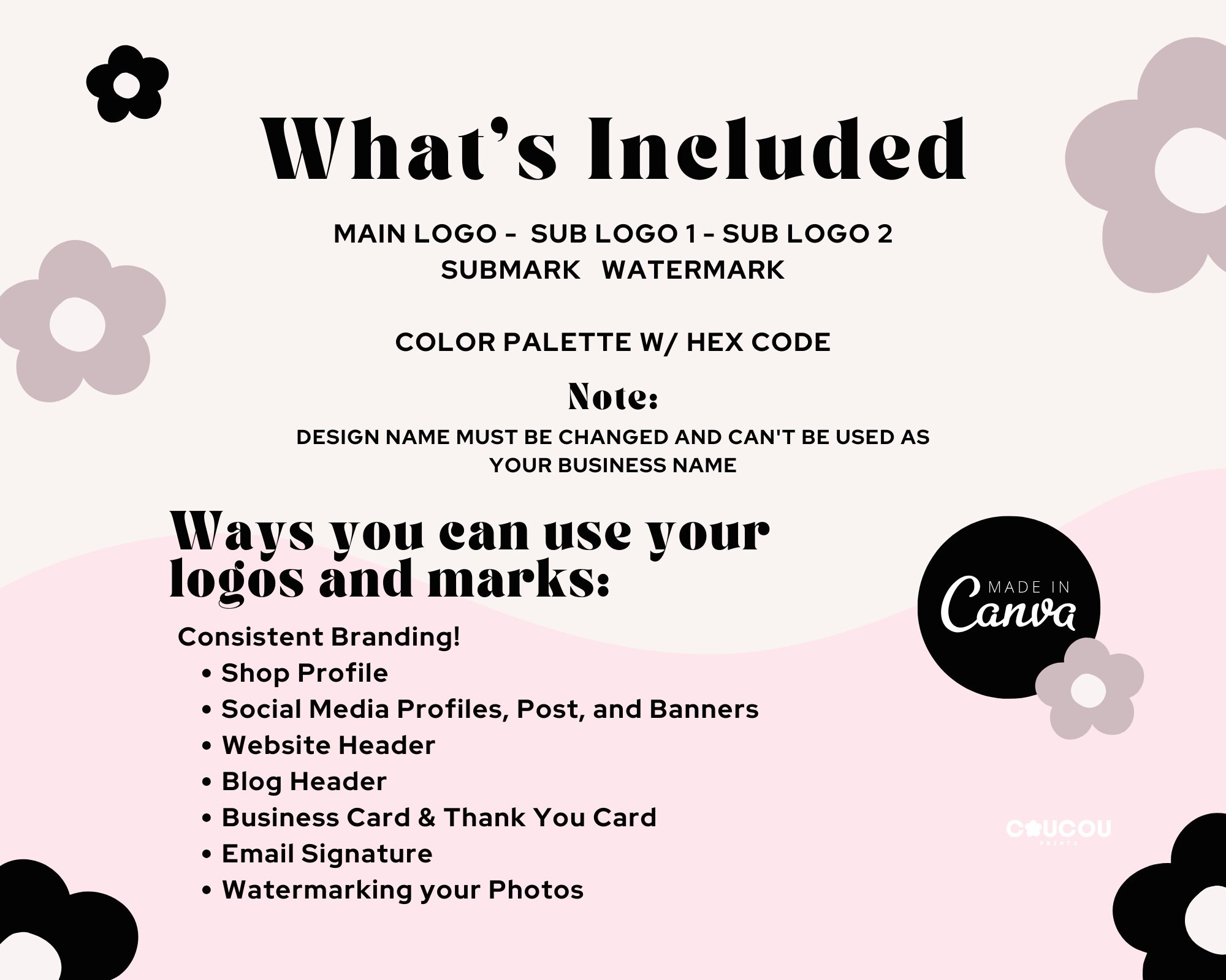 Minimalist Logo Design Canva Template, Pink DIY Logo Kit Package ...