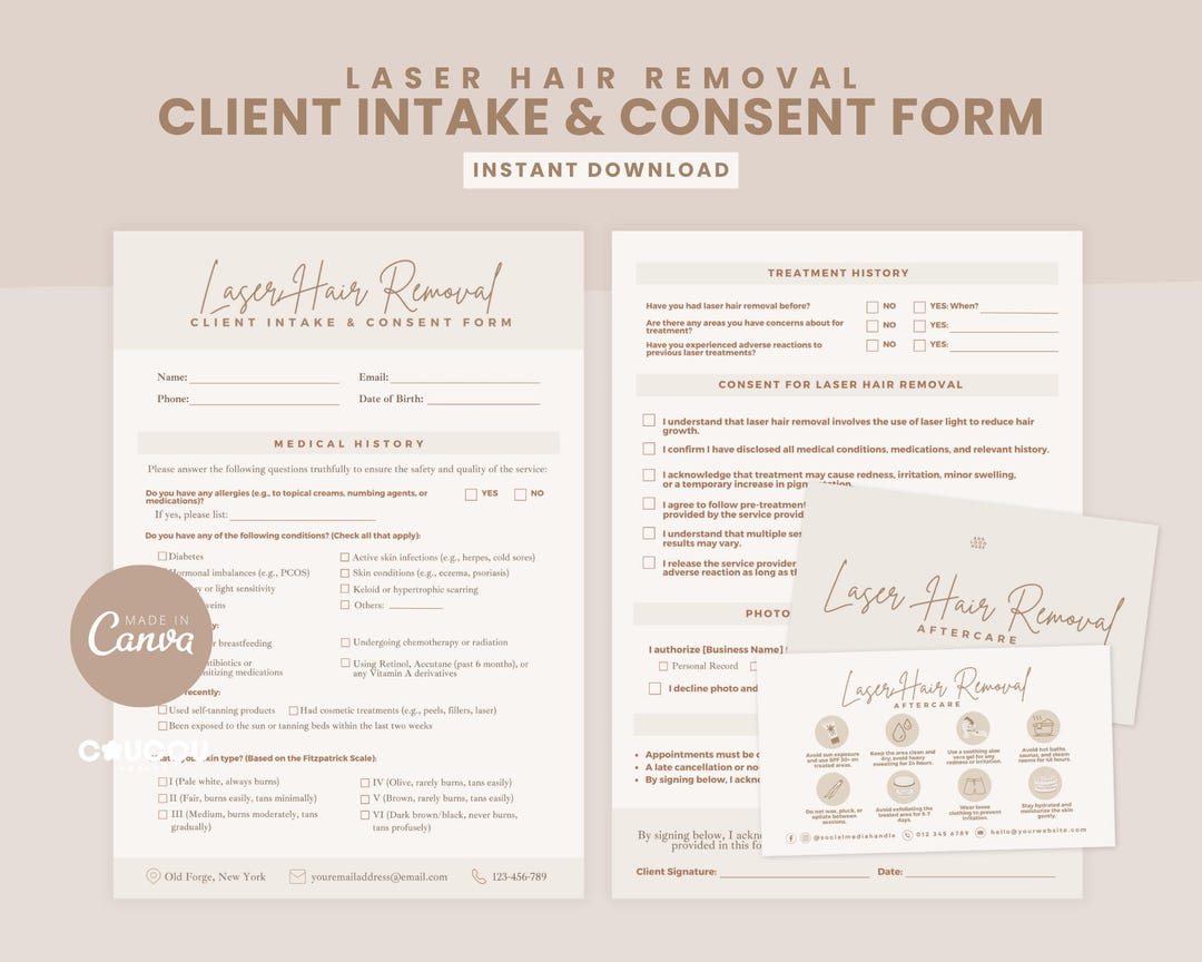 Laser Hair Removal Consent Forms, Fitzpatrick Scale, Laser Hair ...
