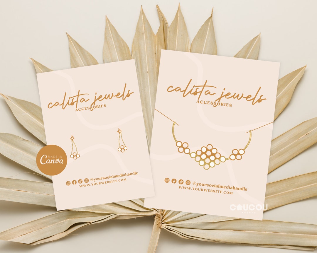 Jewelry Display Card Template, Printable Earring Card, Editable ...