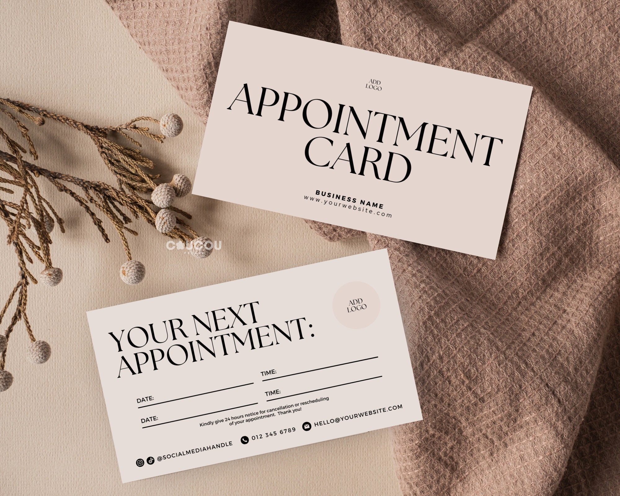 Appointment Card Template Printable Business Booking - Etsy