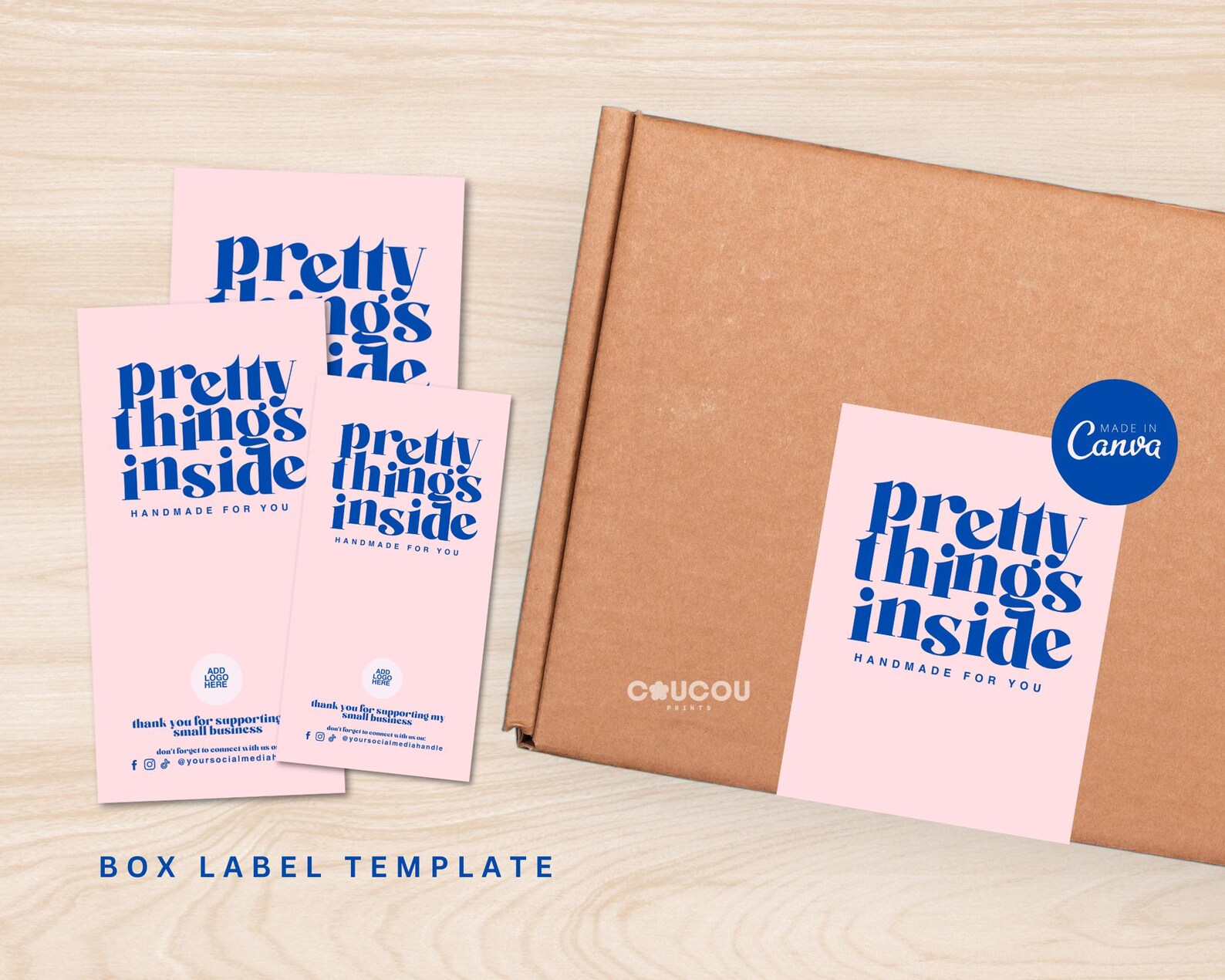 Editable Box Seal Label Design Canva, Custom Box Label Template ...