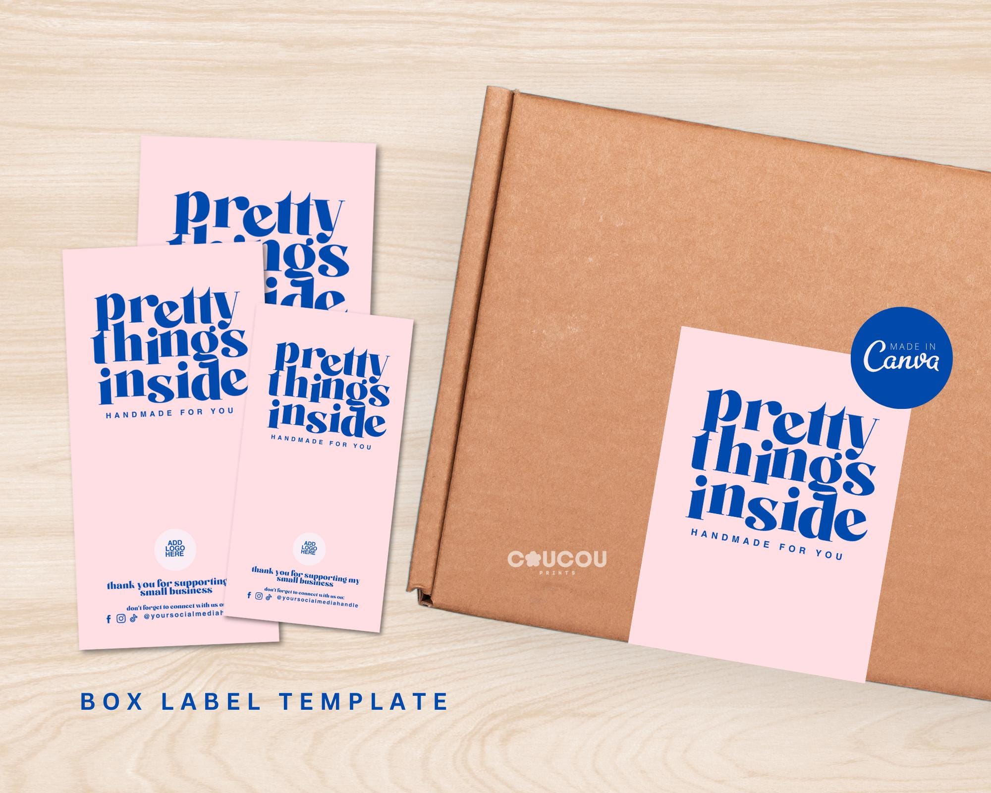 Editable Box Seal Label Design Canva, Custom Box Label Template ...