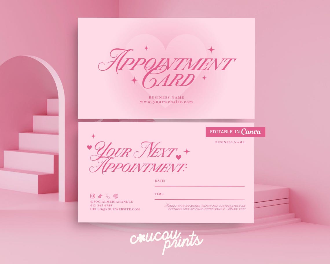 Appointment Reminder Card Template, Custom Next Appointment Card Design ...