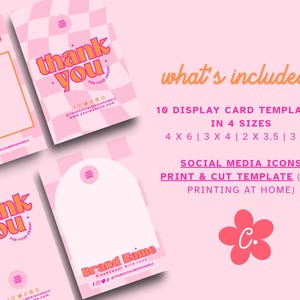 Display Cards Editable Canva Template, Pink Groovy Jewelry Display Card ...