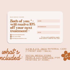 Editable Refer a Friend Card, Customer Loyalty Reward Card, Referral ...