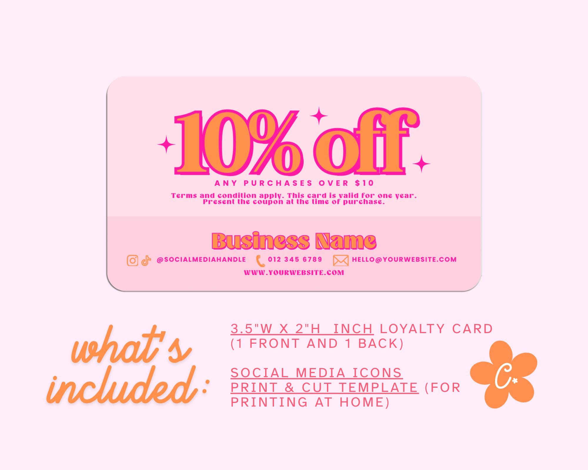 Editable Coupon Card Canva Template, Printable Business Promo Card ...