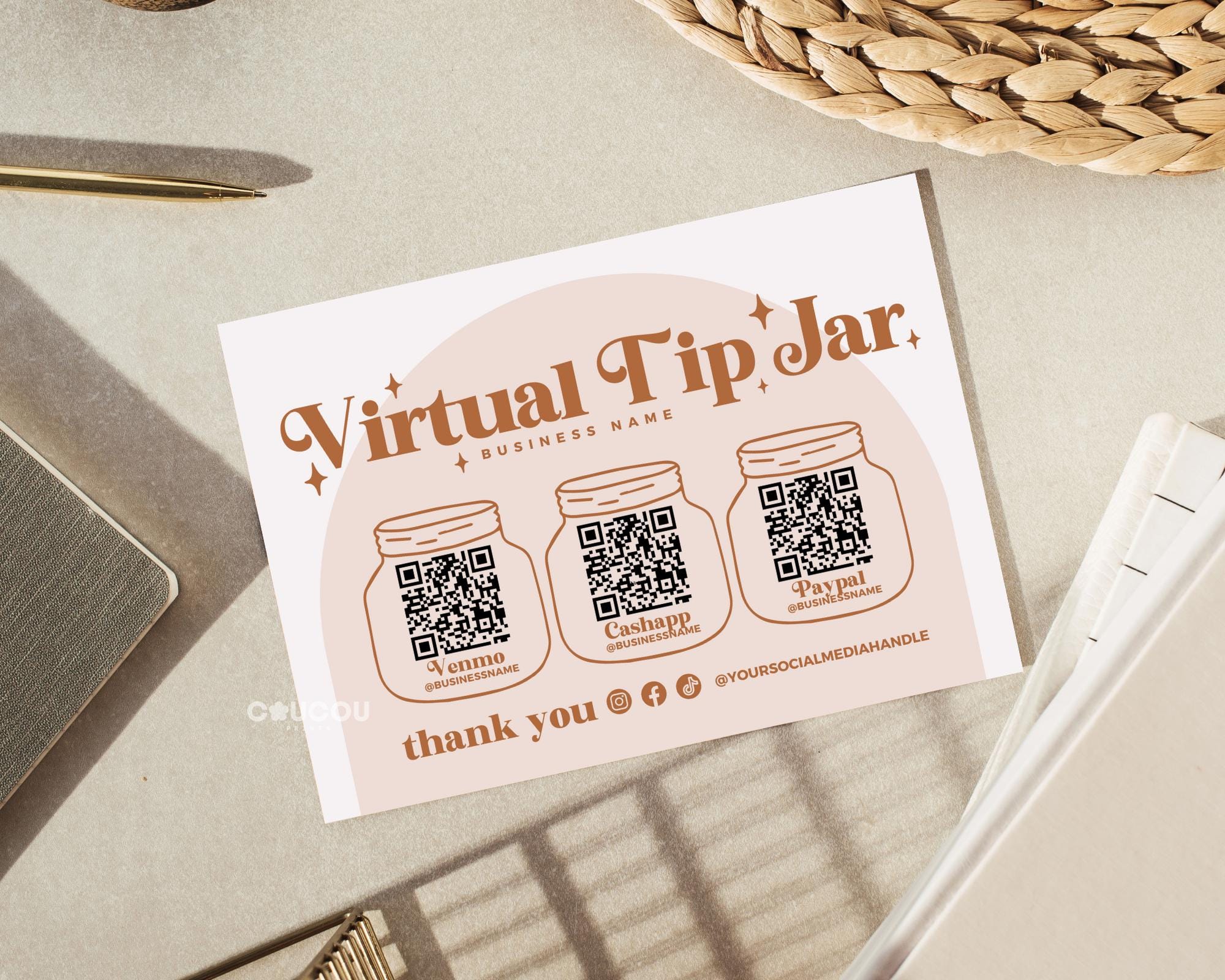 Printable Virtual Tip Jar Venmo Payment Sign, Editable Payment Method ... Printable Virtual Tip Jar Venmo Payment Sign, Editable Payment Method ...