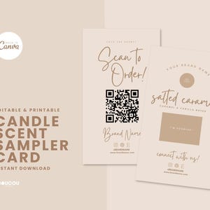 Candle Scent Sampler Card Canva Template, Editable Wax Melt Tester Card ...