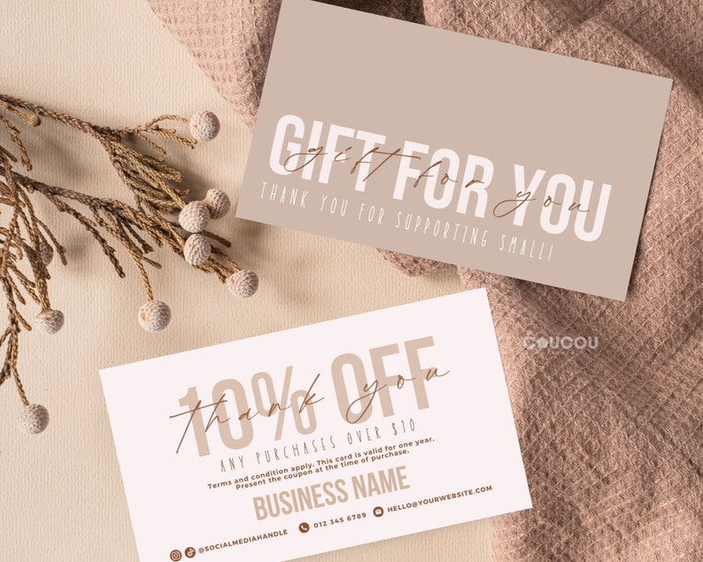 Editable Coupon Card Canva Template, Printable Business Promo Card ...