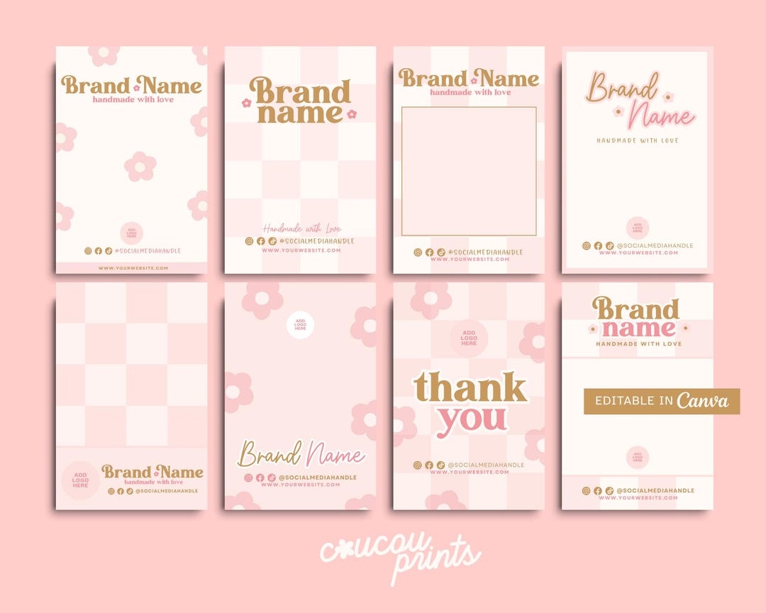 Cute Display Card Templates Canva, DIY Jewelry Product Display Cards ...