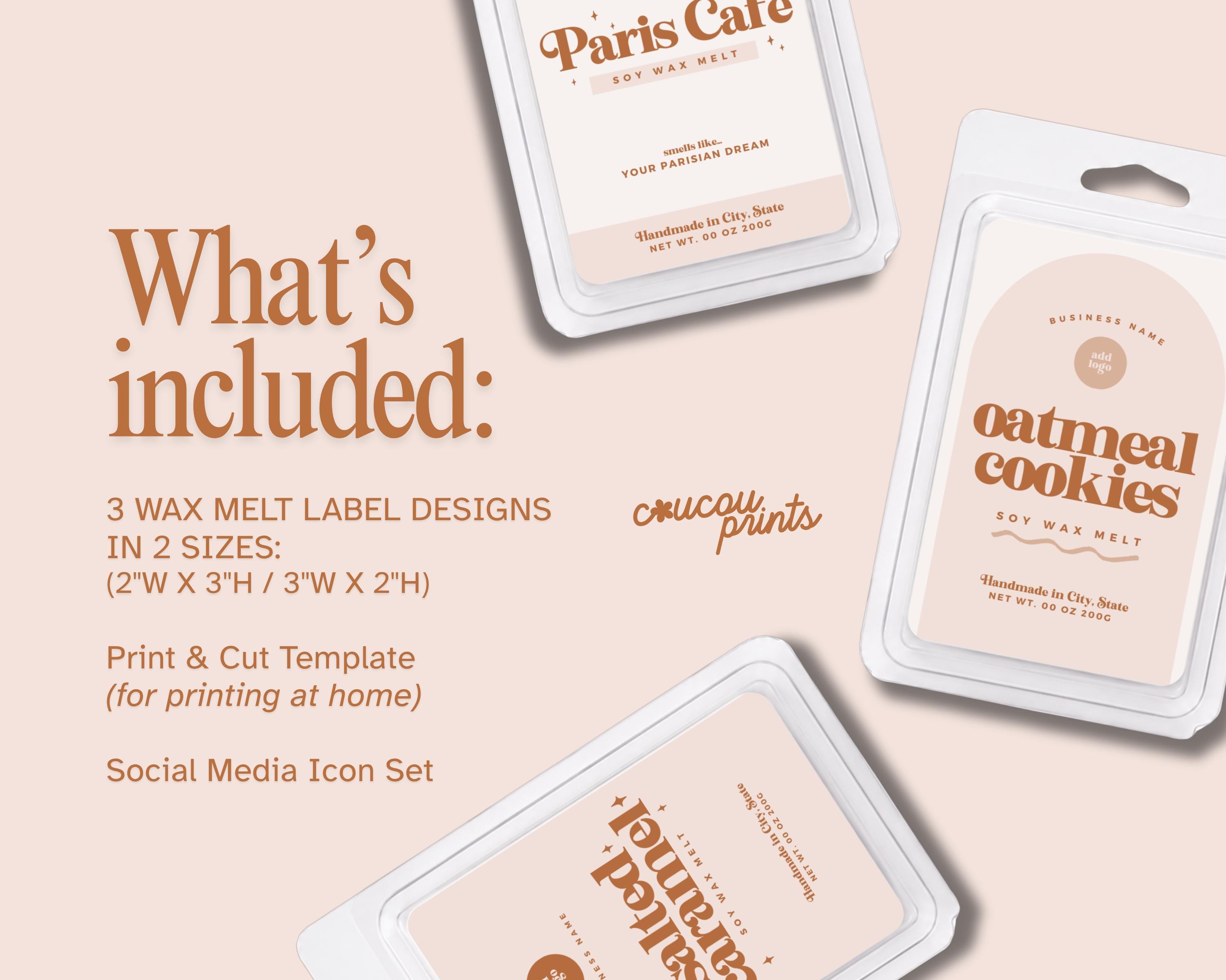 Modern Wax Melt Label Template, Boho Custom Wax Tart Label Design, Pre ...