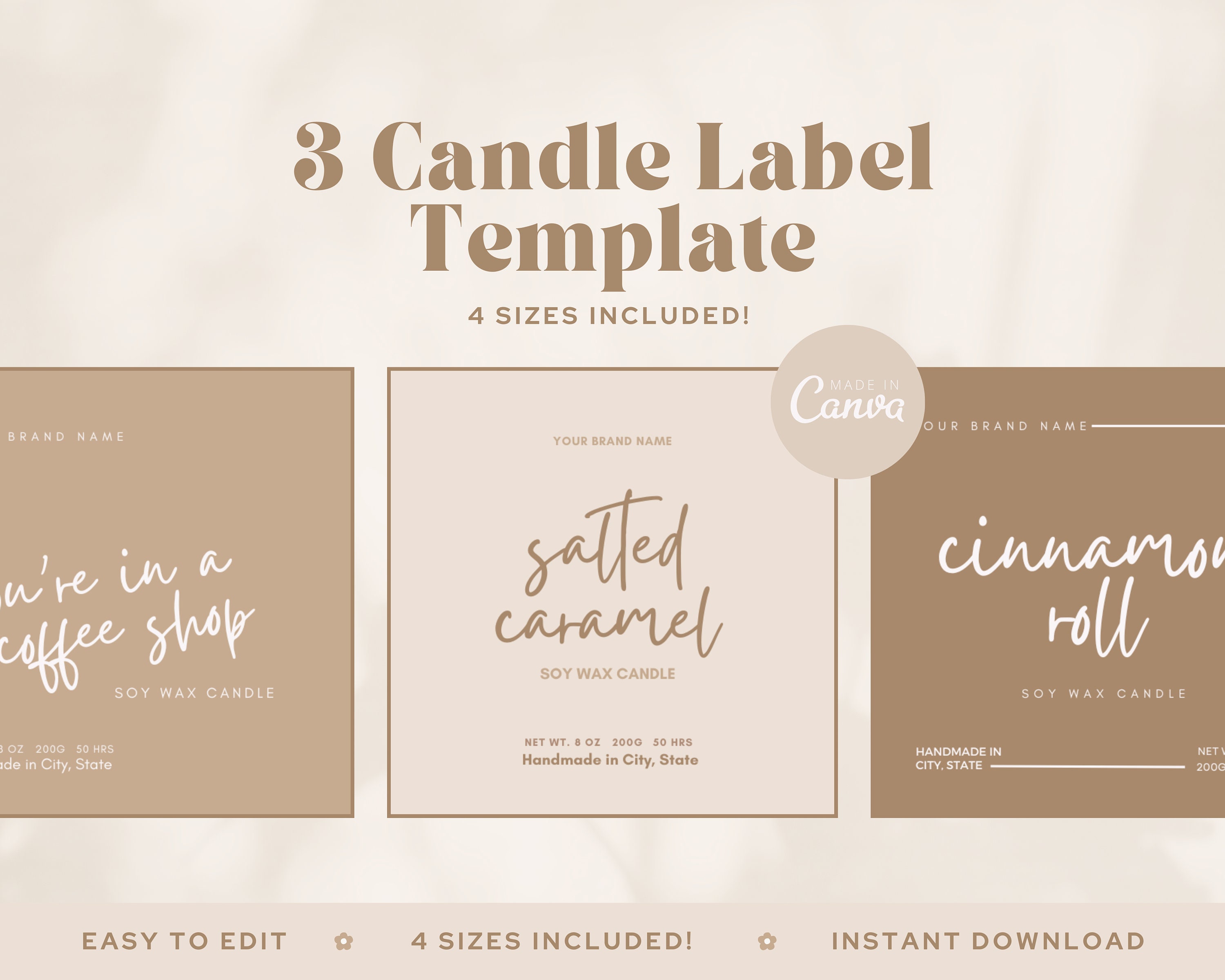 Printable Candle Label Designs, Minimal Candle Labels Template ...