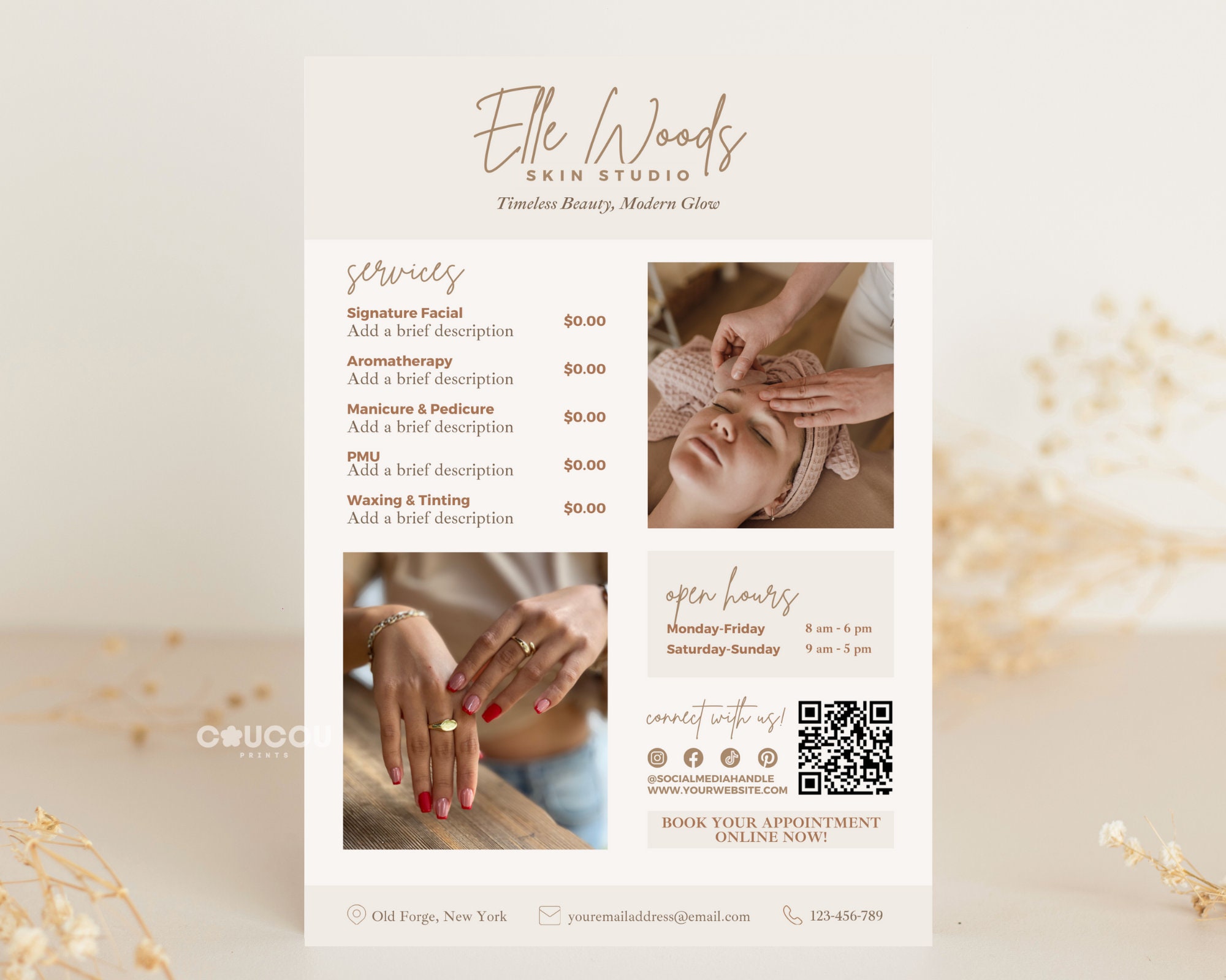 Esthetician Flyer Template, Spa and Wellness Flyer, Skin Care Services ...