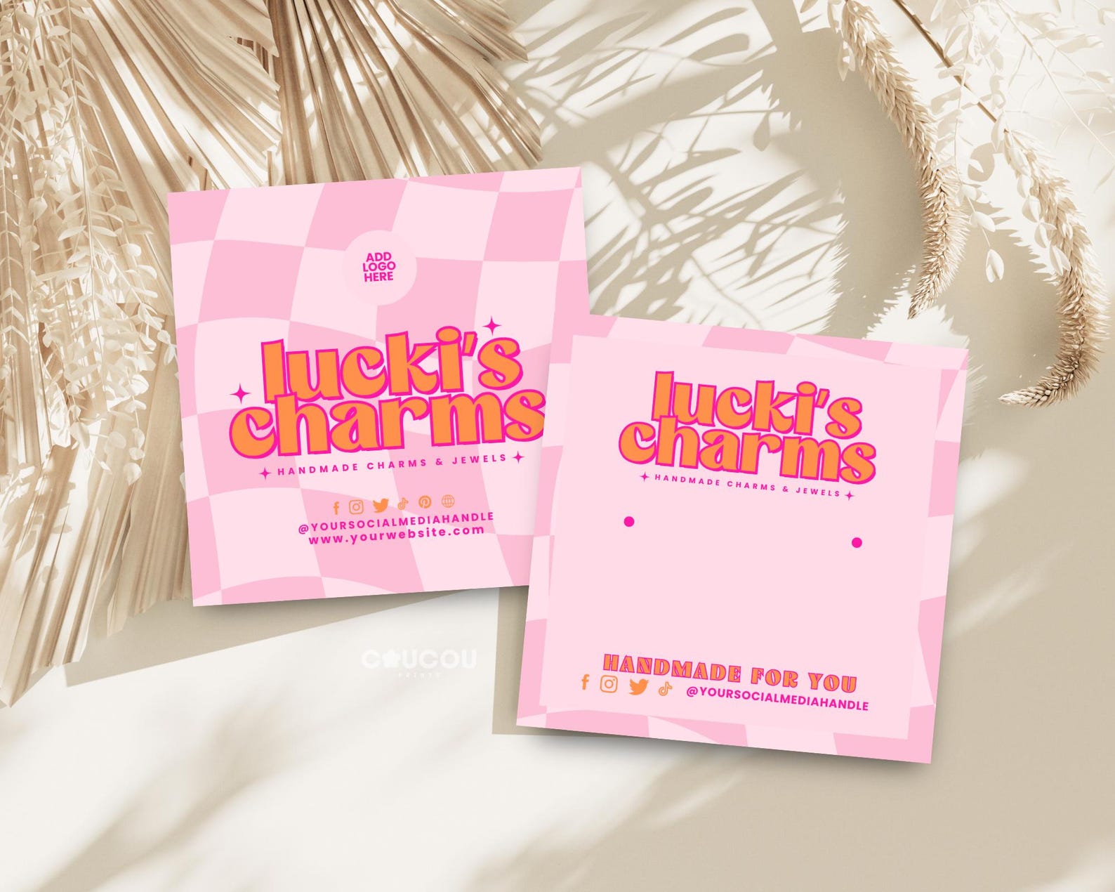 Retro Jewelry Display Card Template, DIY Editable Earring Card ...