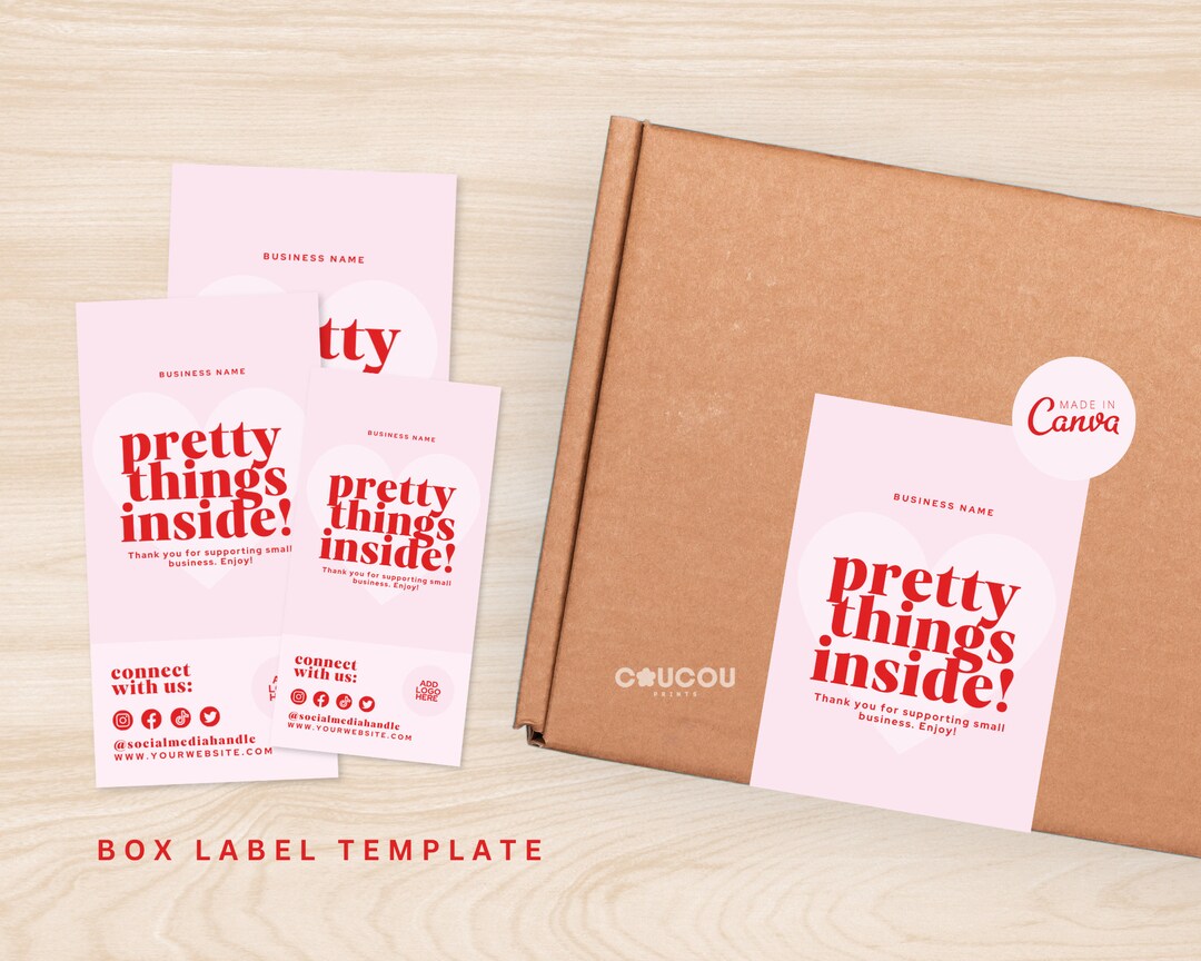 Box Label Template Canva, Editable Box Seal Label Design, Custom ...