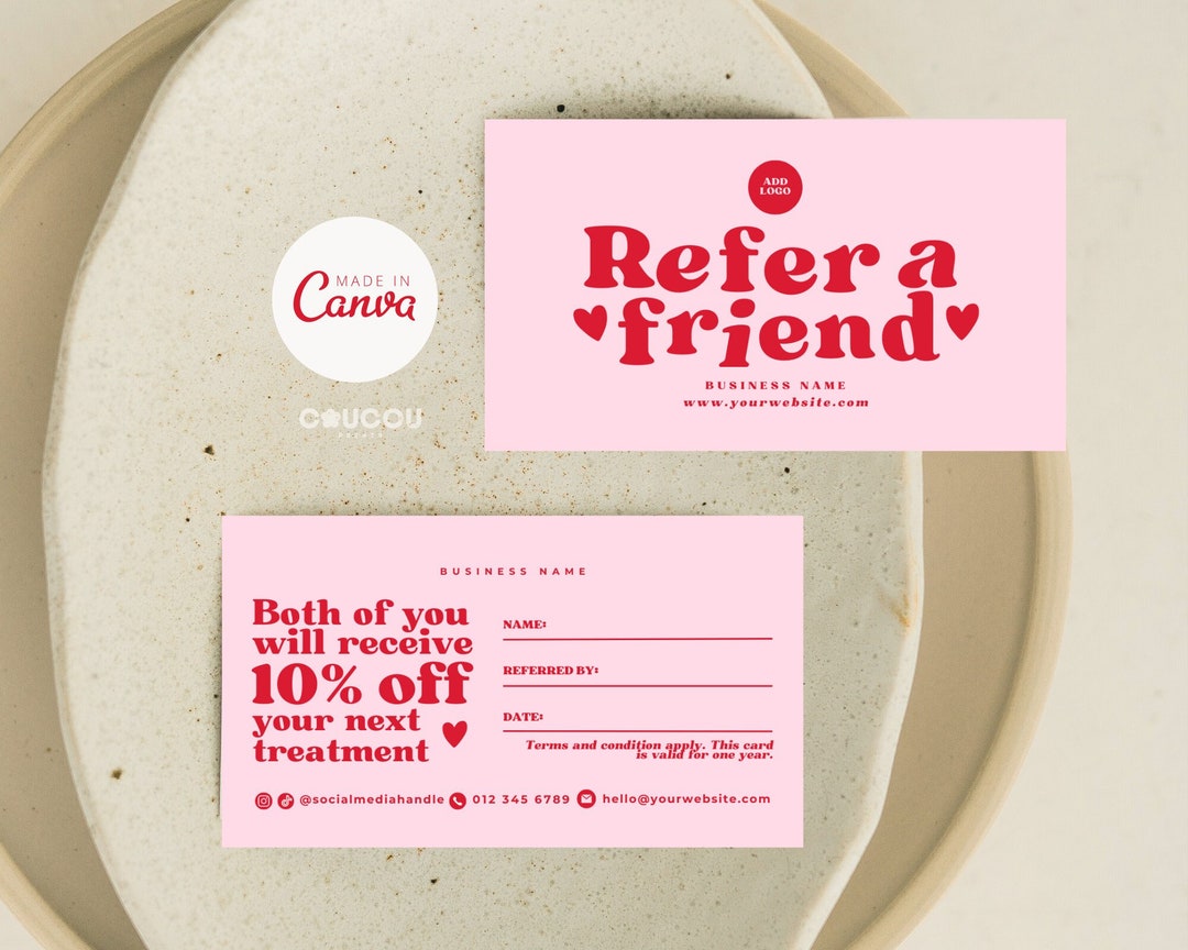 Editable Referral Card Template, Refer a Friend Template, Customer ...