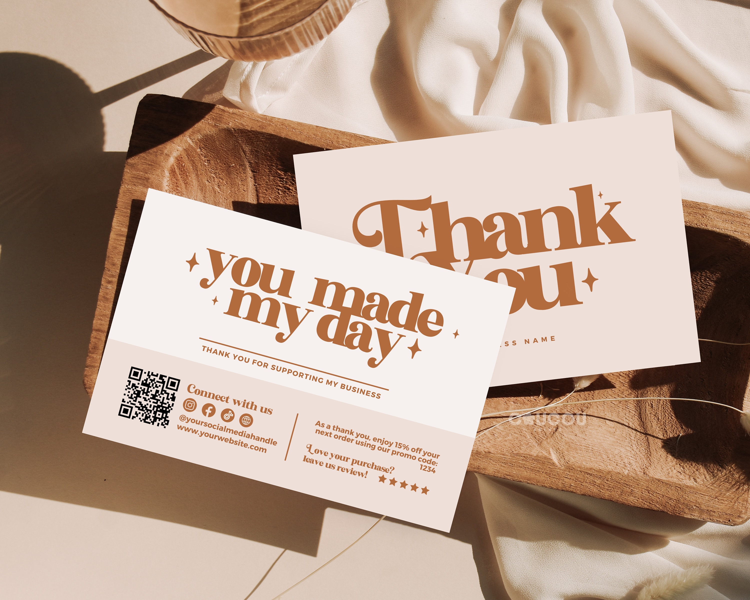 Small Business Thank You Card Template, Editable Thanks for Your ...
