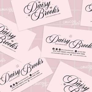 Printable Pink Business Card Template QR Code, DIY Calling Card, Modern ...