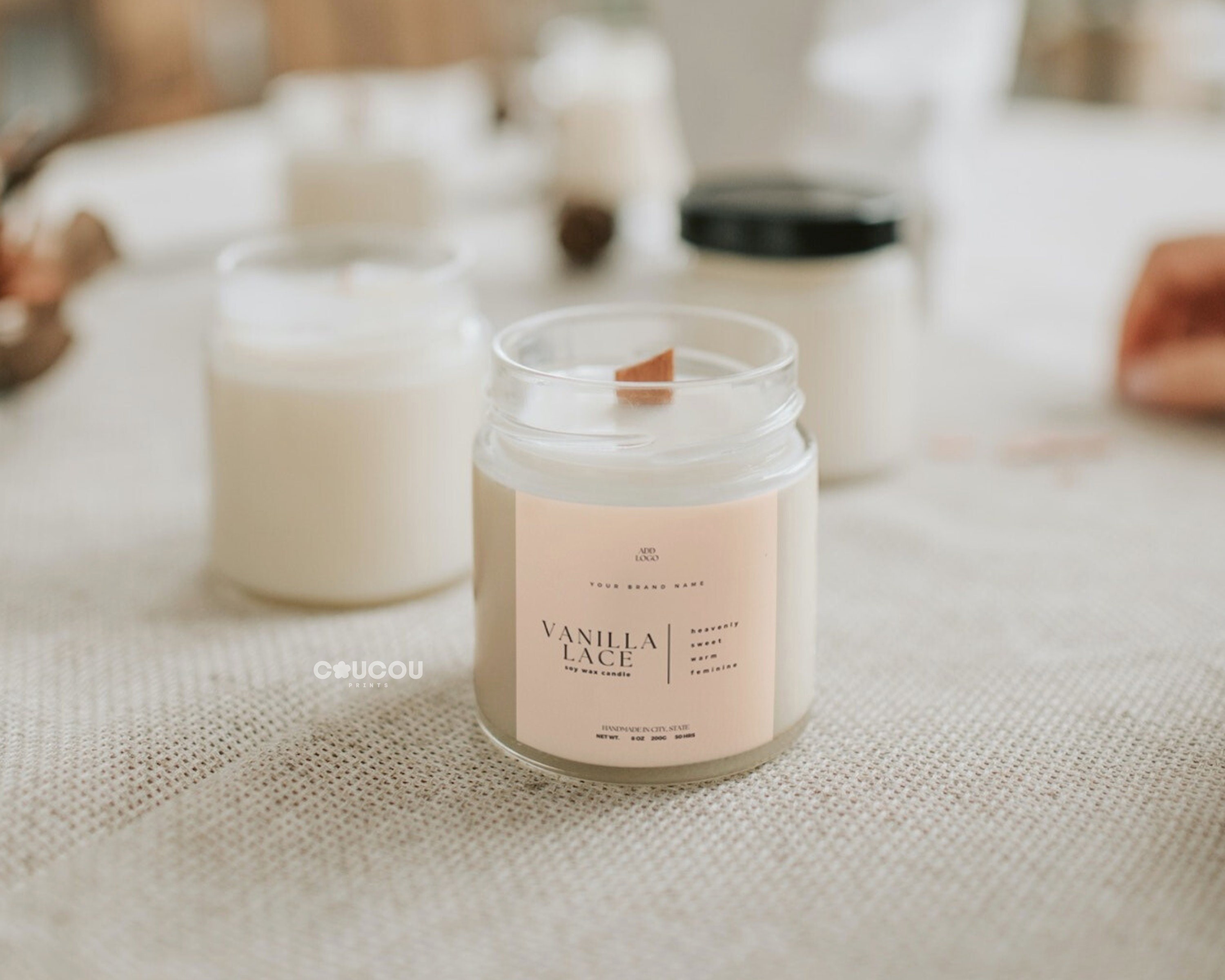 Editable Candle Label Template, Modern Candle Label Designs, Printable ...
