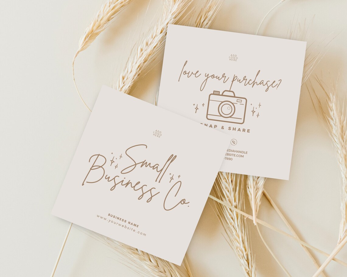 Editable Snap and Share Card Template, Social Media Card, Thank You ...