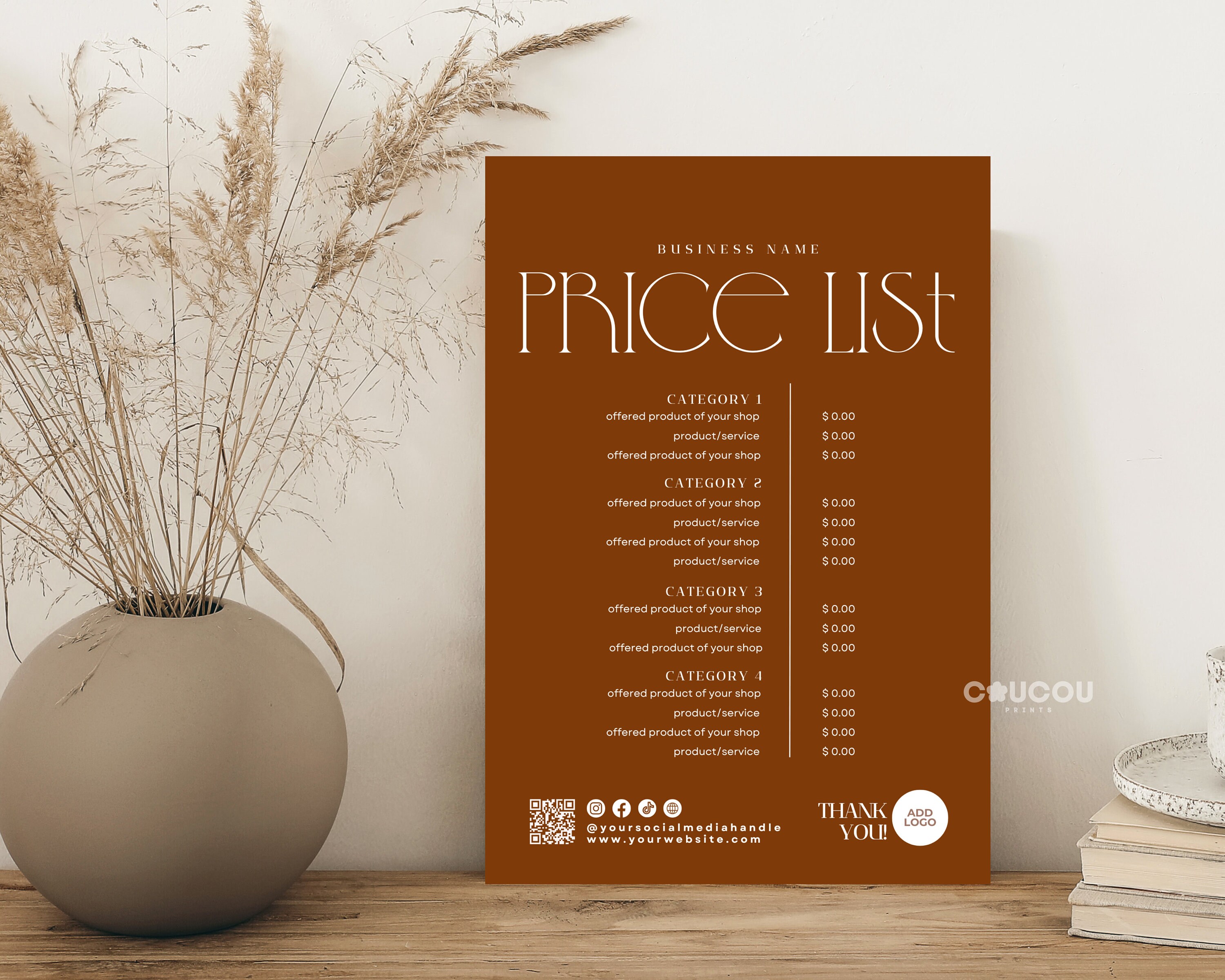 Editable Price List Canva Template, Printable Payment Sign, DIY Salon ...