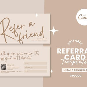Refer a Friend Card Template, Customer Loyalty Referral Card, Modern ...