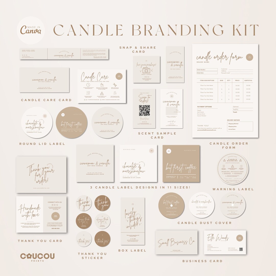 Candle Business Branding Kit, Editable Candle Starter Kit DIY Candle ...
