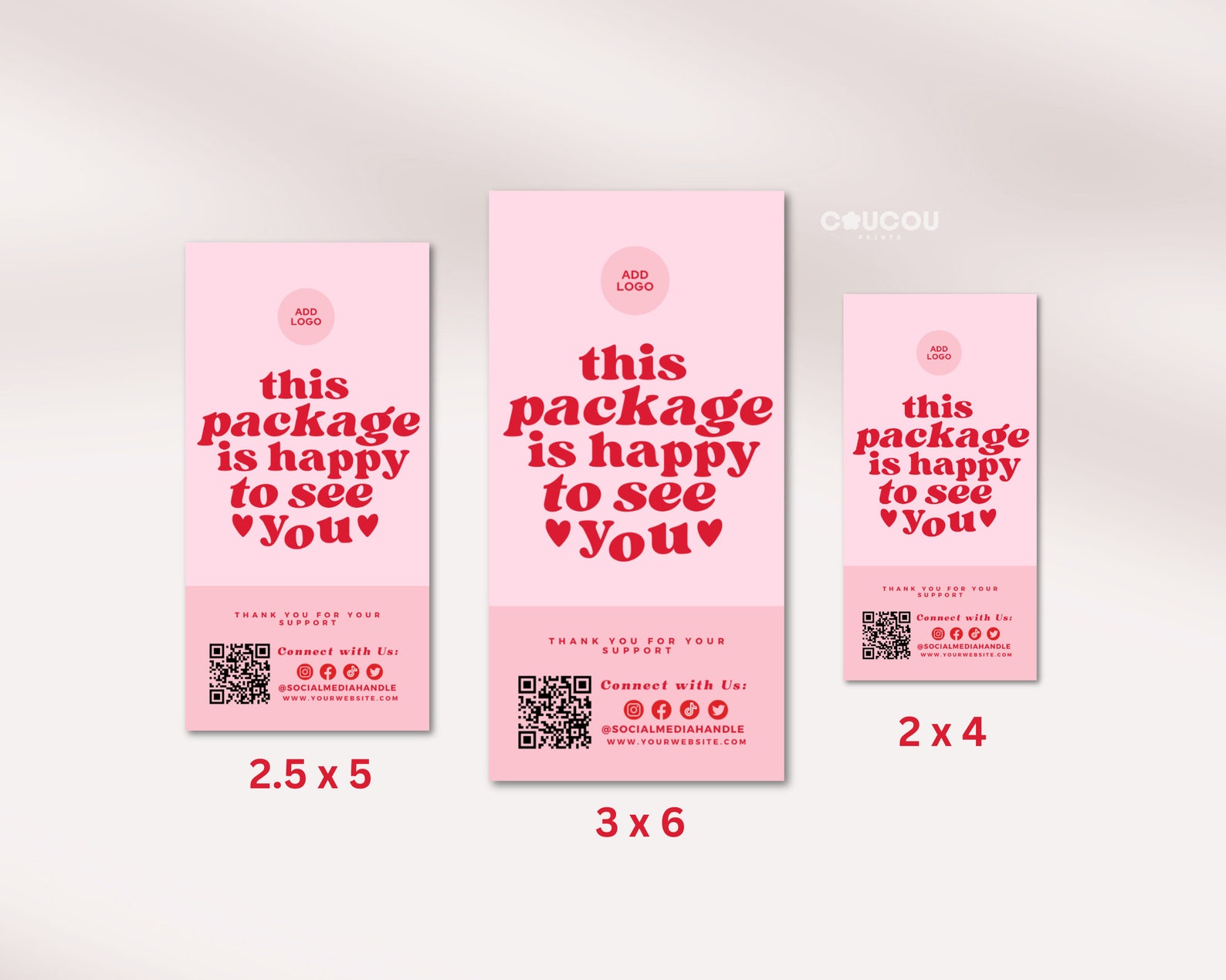 Box Label Template, Custom Package Label Sticker, Editable Branded ...