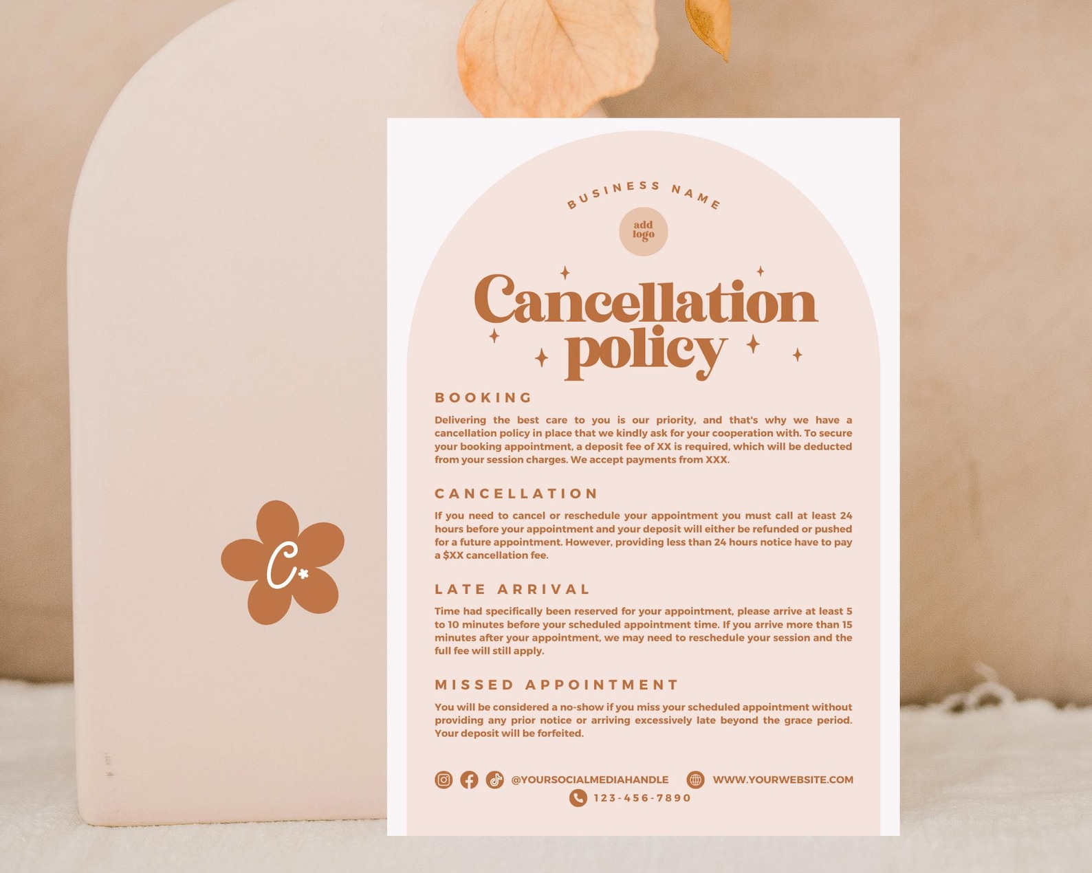 Editable Cancellation Policy Template, Retro Cancellation Spa Policies ...