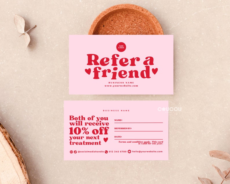 Editable Referral Card Template, Refer a Friend Template, Customer ...