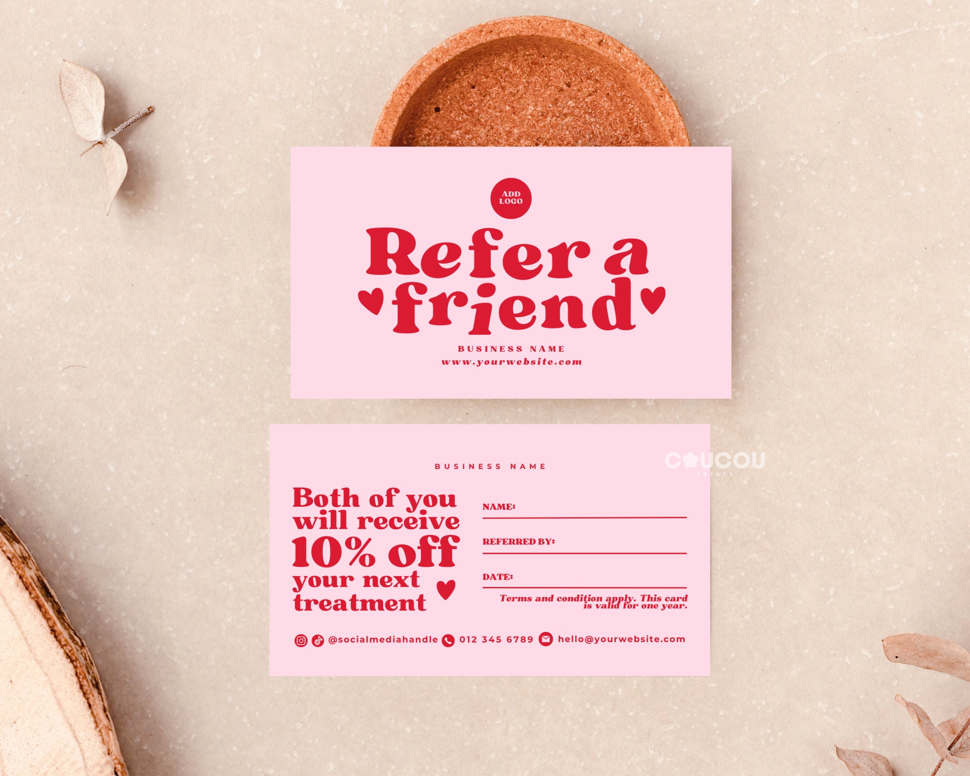 Editable Referral Card Template, Refer a Friend Template, Customer ...