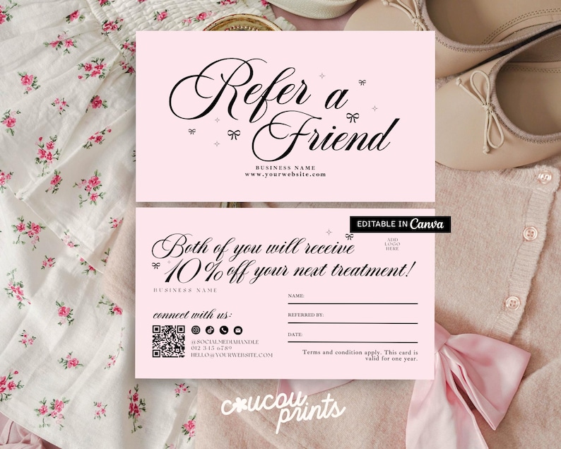 Referral Card Template, Printable Refer a Friend Template, Loyalty ...