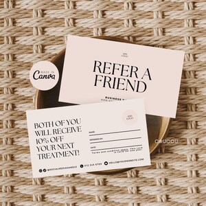 Editable Refer a Friend Card Customer Loyalty Reward Card - Etsy