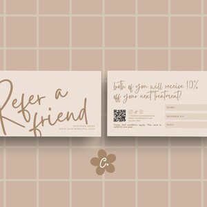 Refer a Friend Card Template, Customer Loyalty Referral Card, Modern ...