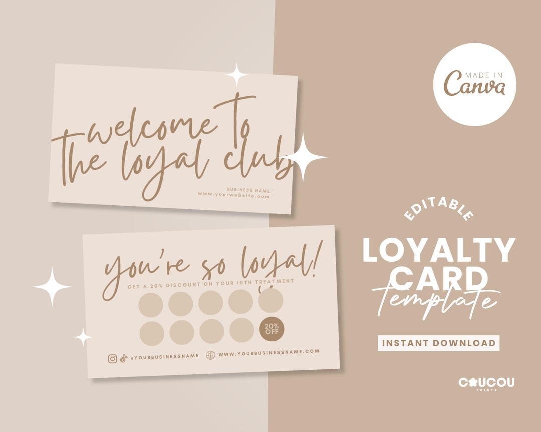 Editable Loyalty Card Template, Printable Rewards Card Design, Modern ...