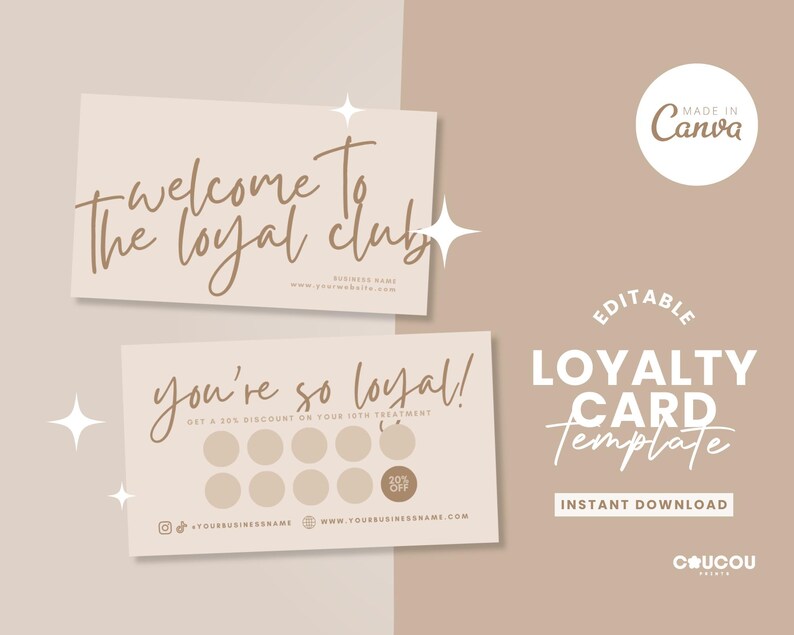 Editable Loyalty Card Template, Printable Rewards Card Design, Modern ...