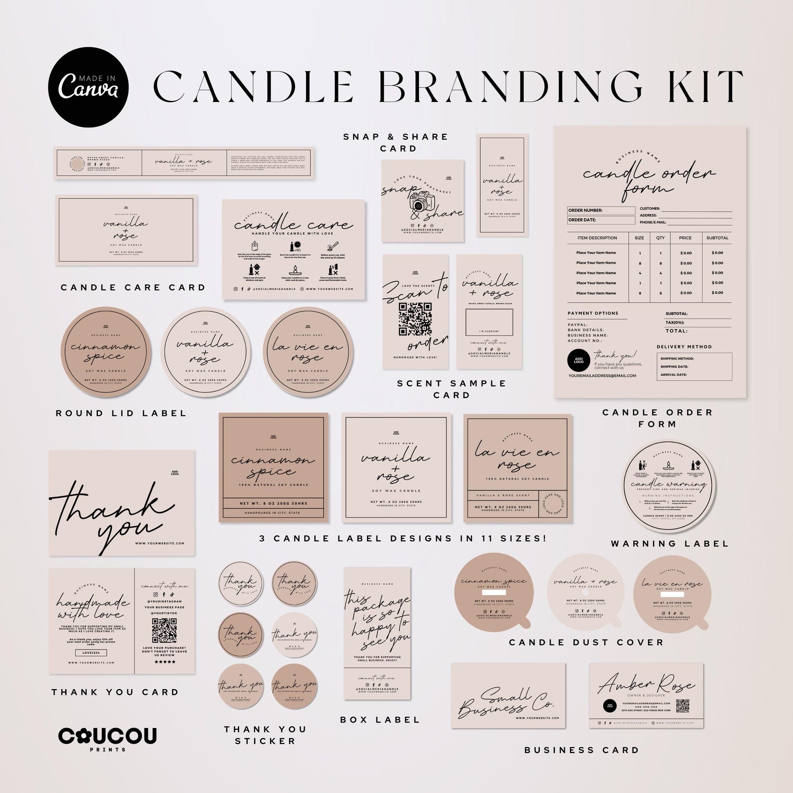Candle Business Branding Kit, Editable Candle Starter Kit DIY Candle ...