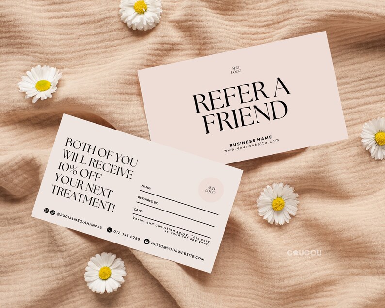 Editable Referral Card Template, Refer a Friend Template, Customer ...