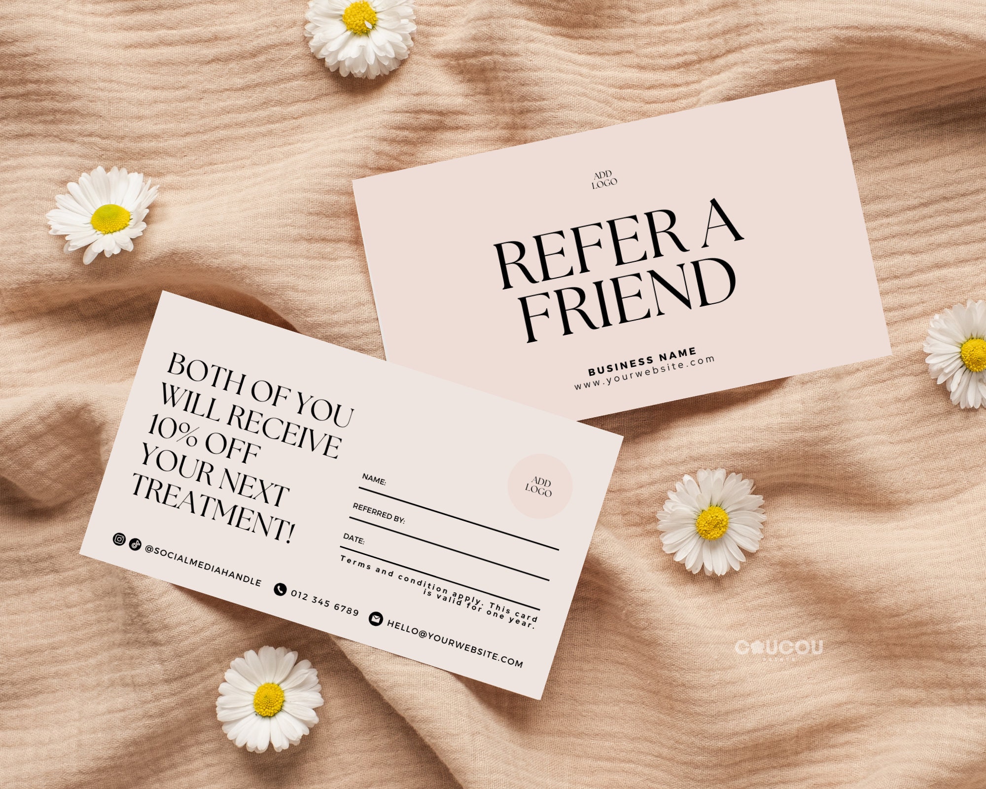Editable Referral Card Template, Refer a Friend Template, Customer ...