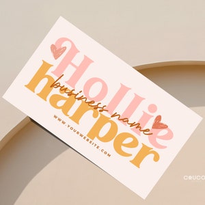 Editable Boho Business Card Canva Template, Colorful Printable Business ...