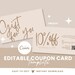 Editable Coupon Card Template, Business Coupon Canva Card, Printable ...
