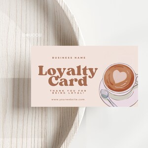 Editable Cafe Loyalty Card Template, Printable Rewards Card Design ...