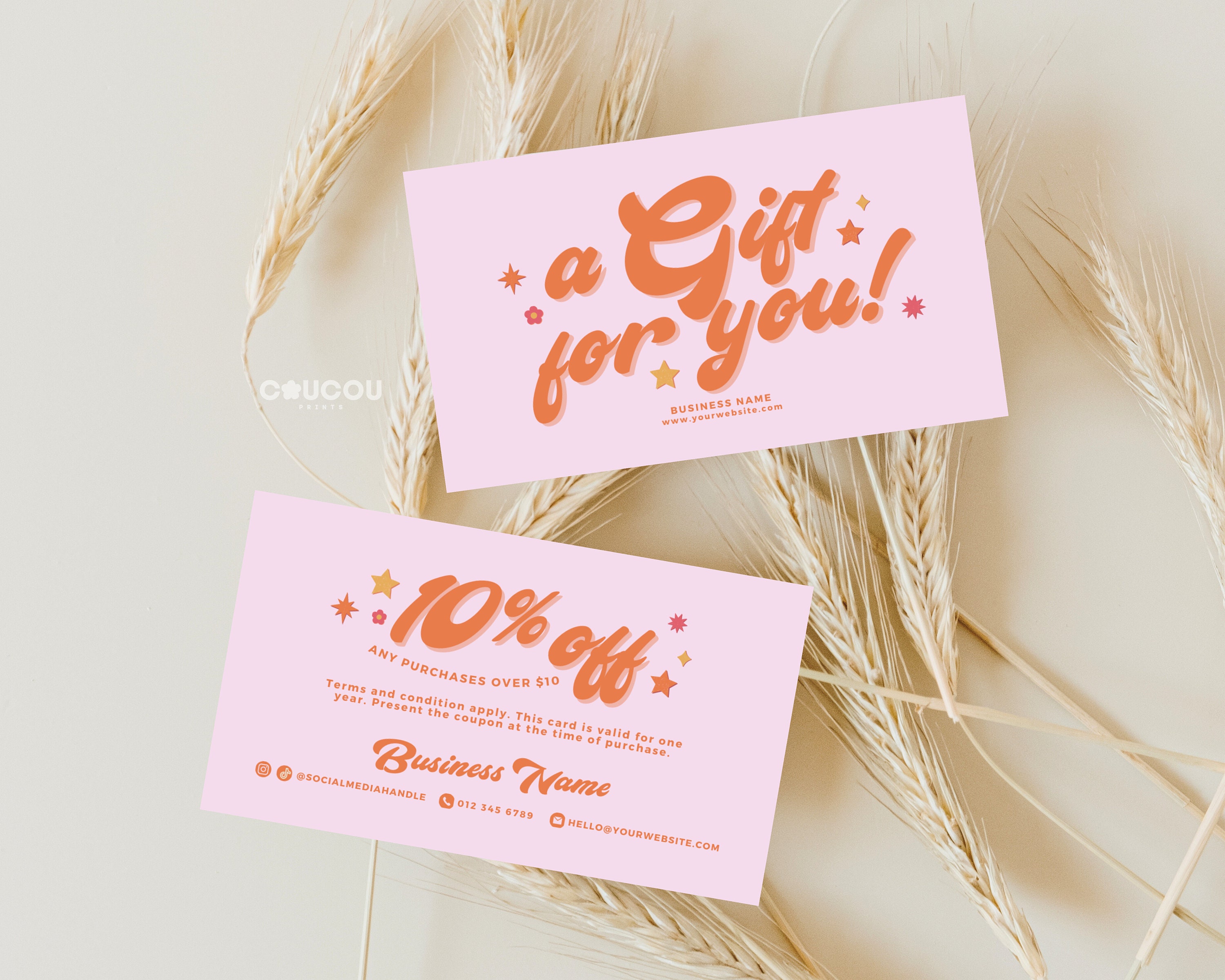 Editable Coupon Card Template Printable Coupon Business Card - Etsy