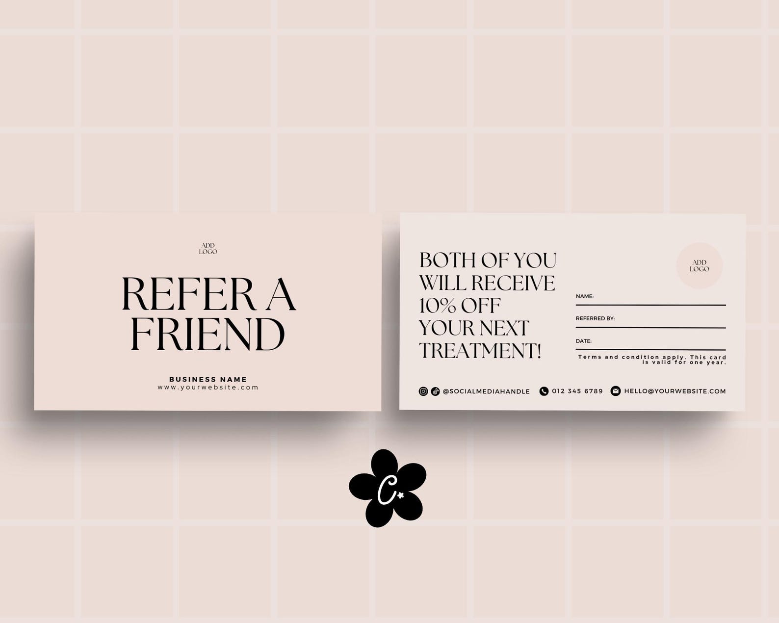 Editable Referral Card Template, Refer a Friend Template, Customer ...
