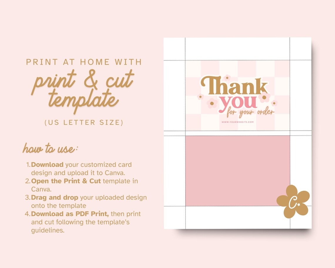 Editable Business Thank You Card Template, Custom Thank You Package ...