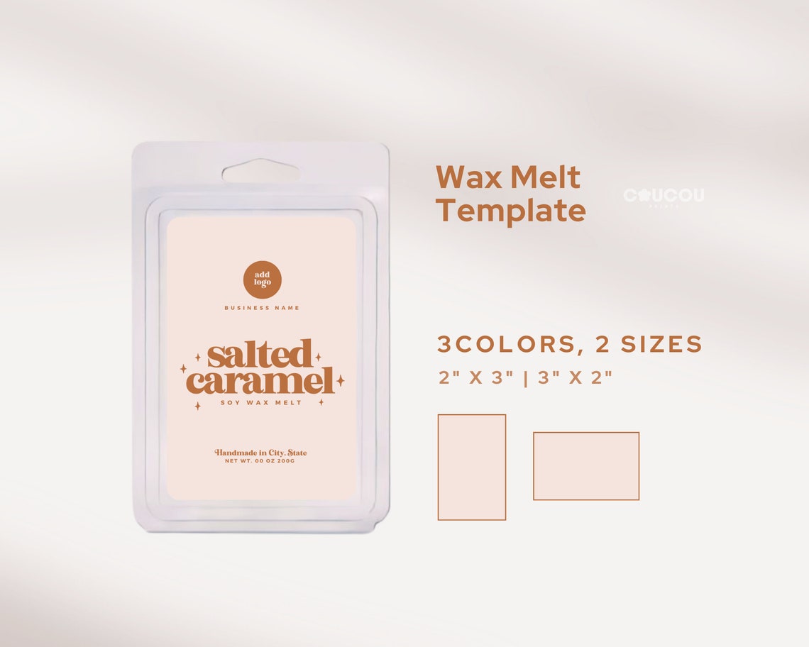 Modern Wax Melt Label Template, Boho Custom Wax Tart Label Design, Pre ...