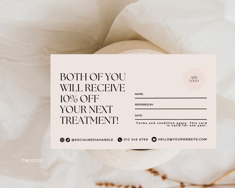 Editable Referral Card Template, Refer a Friend Template, Customer ...