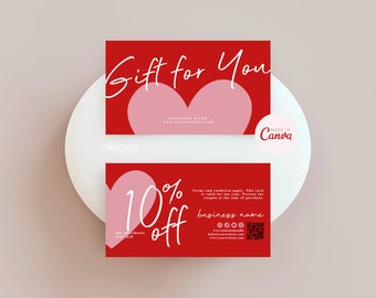 Pink Retro Coupon Card Template, Printable Business Coupon Canva Card ...