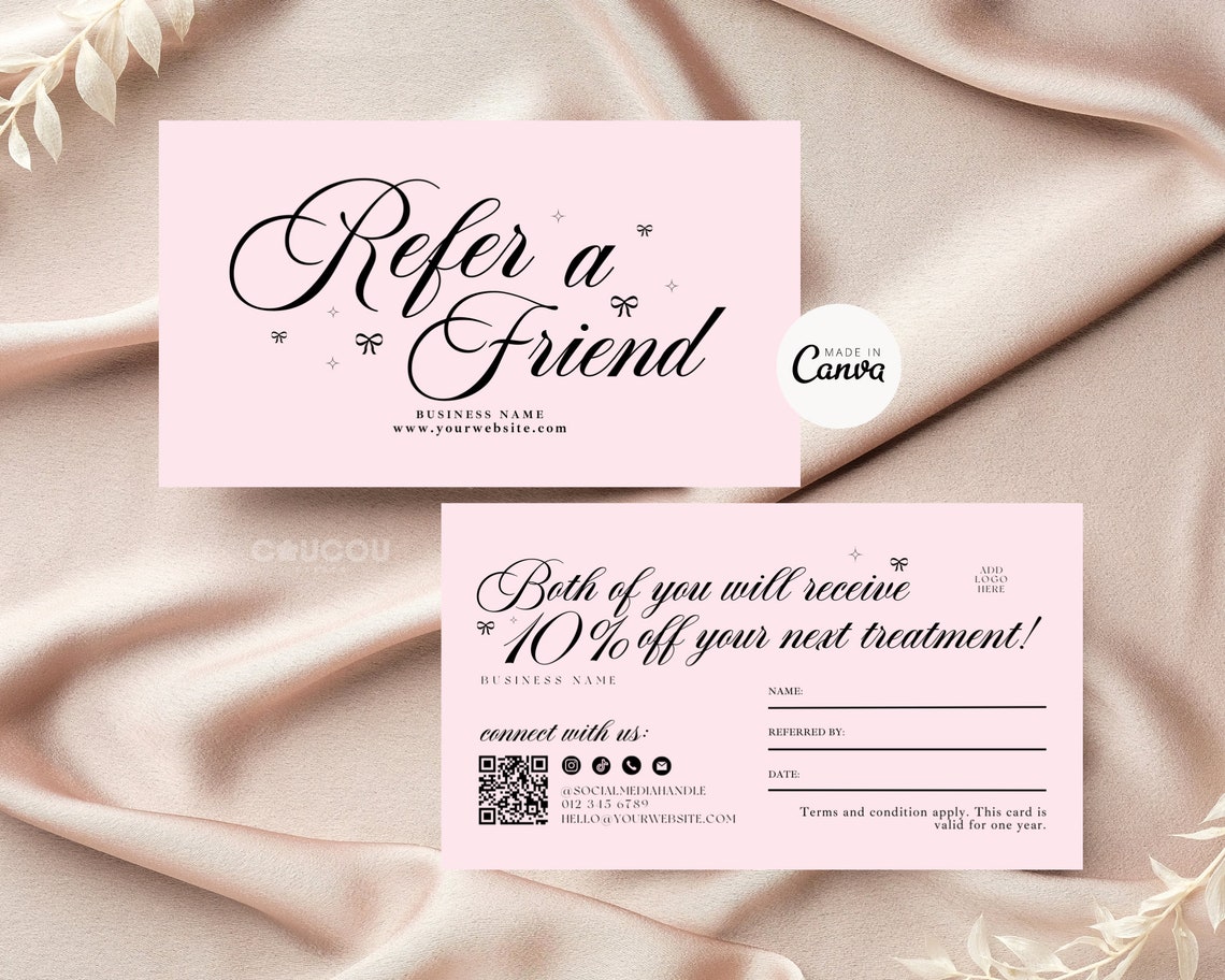 Referral Card Template, Printable Refer a Friend Template, Loyalty ...