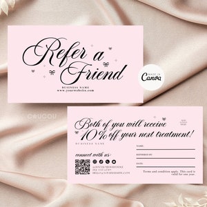 Referral Card Template, Printable Refer a Friend Template, Loyalty ...